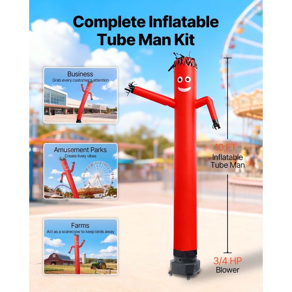 Uimoso Inflatable Tube Man with 3/4 HP Blower,10 ft Waving Dancing ...