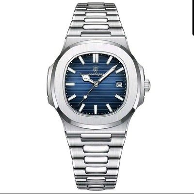 Men's Luxury Quartz Watch Stainless Steel Silver Color Watch | eBay