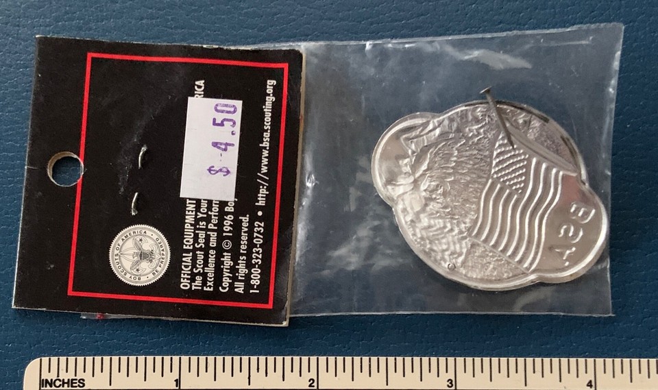 NOS EAGLE SCOUT Hiking Staff Shield MEDALLION USA BSA Scouting Badge ...