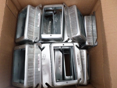 Qty 10 Hubbell RACO 774 Mud Plaster Ring Square 4 in. Cover 1-Gang 1 ...