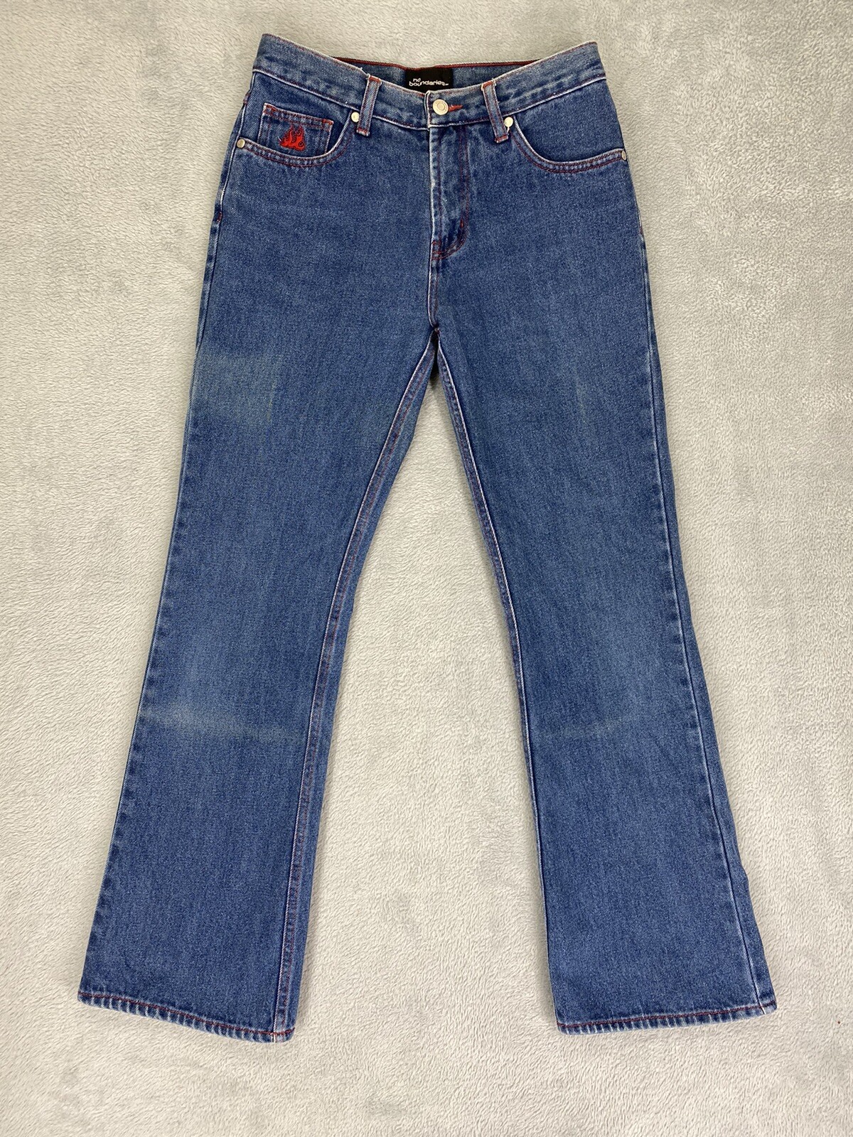 NO BOUNDARIES Jean Low Rise Flare Boot Cut Embroidere… - Gem