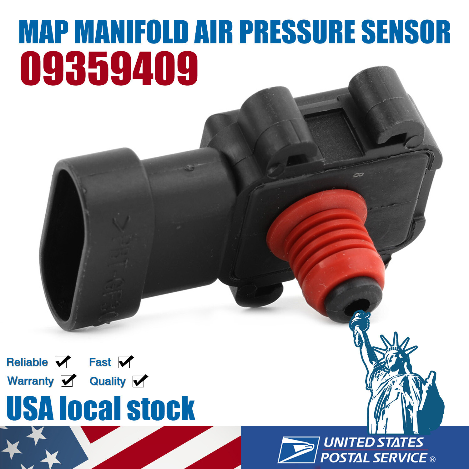 09359409 Manifold Absolute Pressure Sensor Fits Buick Cadillac ...