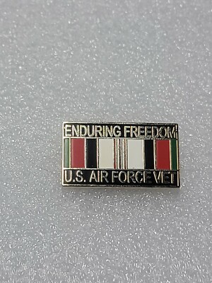 Enduring Freedom US Air Force Vet Lapel Hat Ribbon Pin Veteran Dual ...