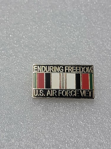 Enduring Freedom US Air Force Vet Lapel Hat Ribbon Pin Veteran Dual ...