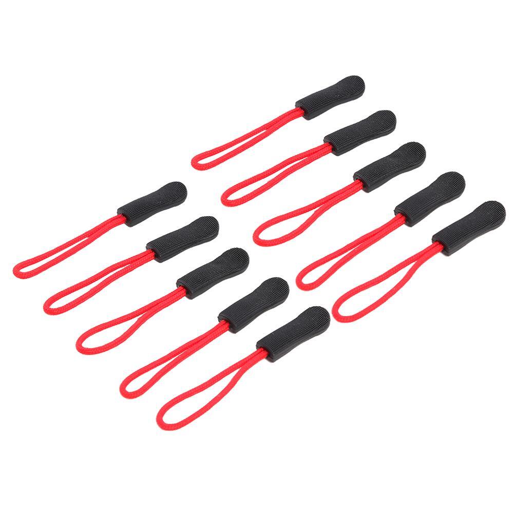 10pcs/pack Zipper Puller Anti Slip End Fit Rope Tag Fixer Zip Cord (Red ...