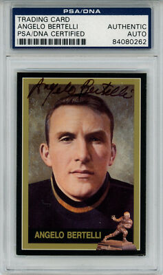 Angelo Bertelli Autographed 1991 Downtown Athletic Club #9 Card PSA ...