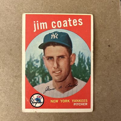 1959 Topps Baseball Jim Coates New York Yankees Card #525 | eBay