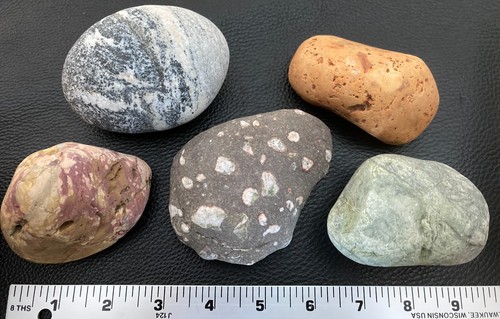 5pc Michigan Sampler-Epidote Amygdaloidal Rhyolite Gneiss Orange/Red ...