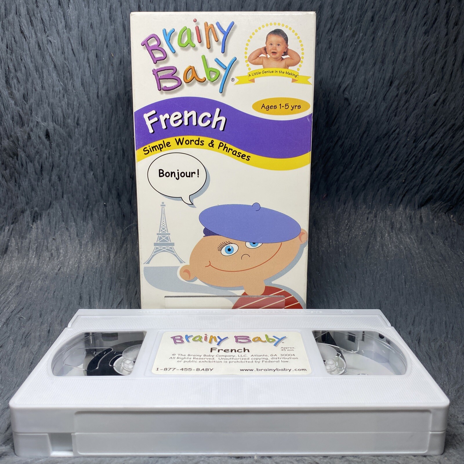Brainy Baby French VHS Tape 2002 Simple Words & Phrases Ages 1-5 - 45 ...