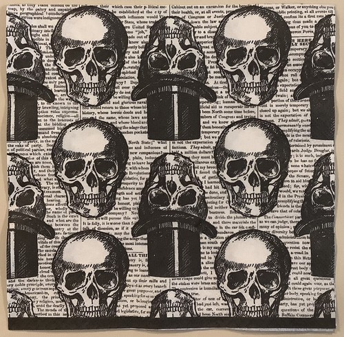 TWO Skeleton Skull Halloween Top Hat Paper Napkins Decoupage | eBay