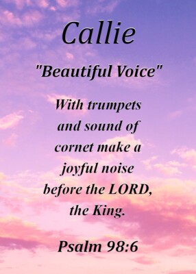 Callie "Beautiful Voice" Keepsake Name Meaning Card with Bible Verse | eBay