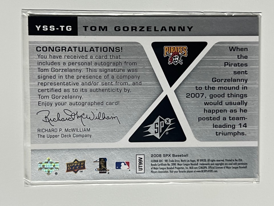 2008 SPx Young Star Signatures #TG Tom Gorzelanny Autograph | eBay
