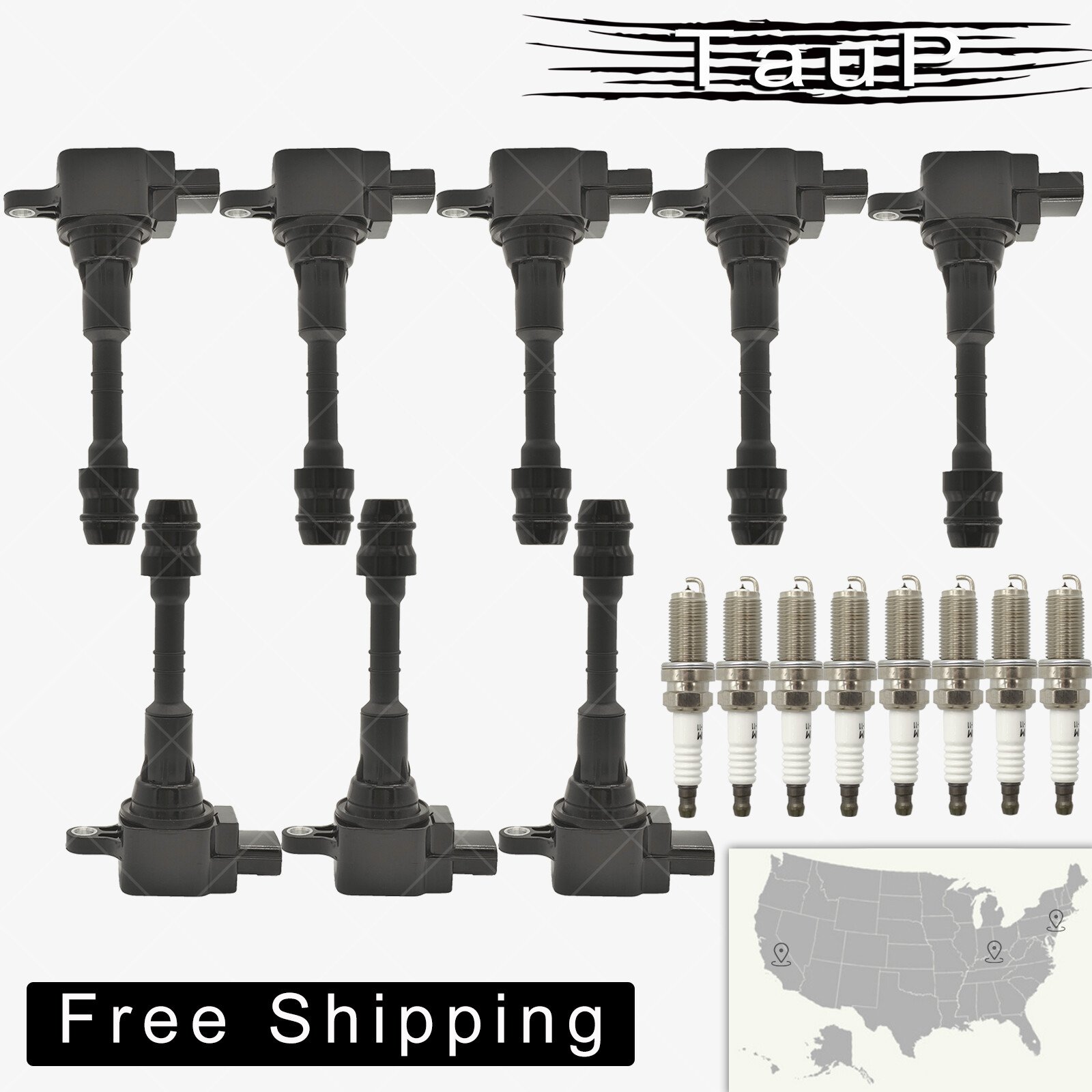 8 x Ignition Coil & 8 x Spark Plug for Nissan Armada NV2500 5.6L 22448 ...