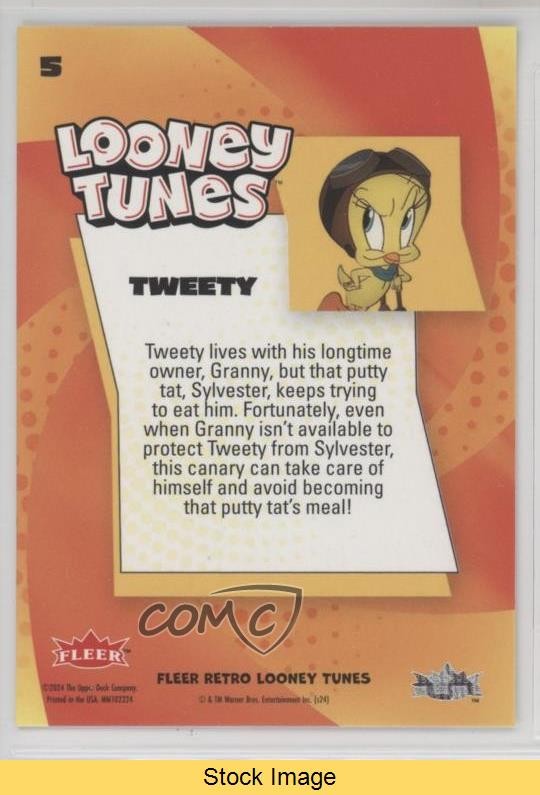 2024 Fleer Retro Looney Tunes Red Glitter Tweety Bird Tweety #5 READ ...
