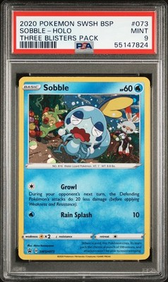 2020 POKEMON SWSH BLACK STAR PROMO THREE BLISTERS PACK #073 SOBBLE-HOLO ...