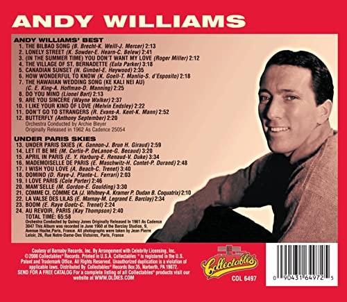 Williams, Andy - Best of Andy Williams, the/Under Pa... - Williams ...