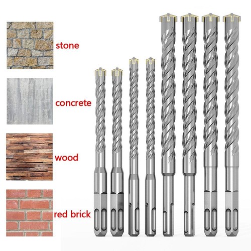 Round Shank Cross Head Drill Bits Impact Drill Concrete Rock Stone | eBay