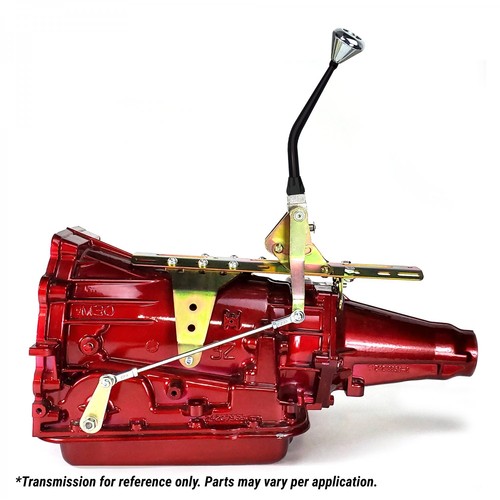 Ford AOD Single Action Shifter Kit 10" Black Arm w/ Bend and Delux Knob ...