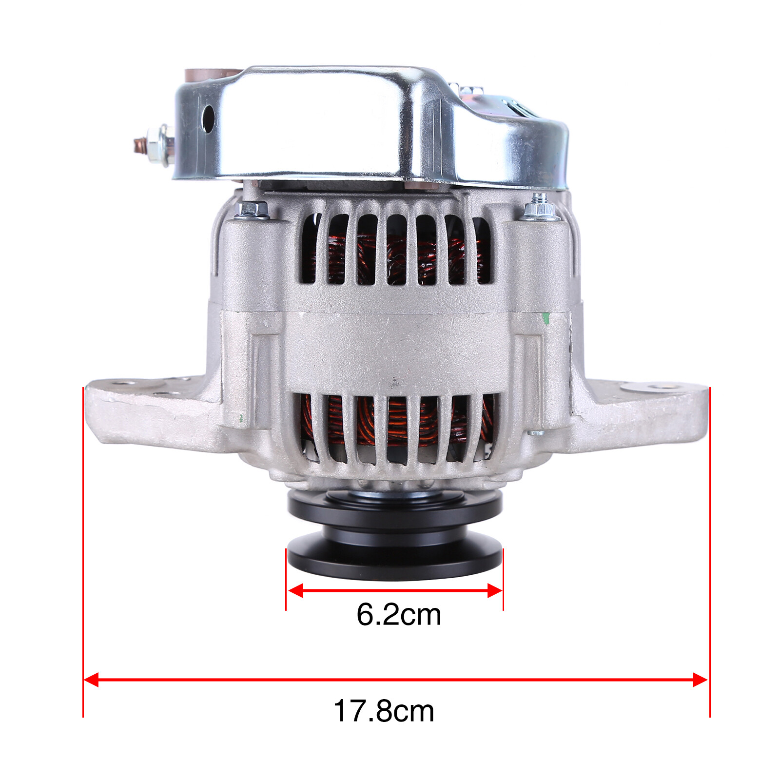90 AMP Mini Alternator GM Denso Style V Belt 1 Wire For Street race ...