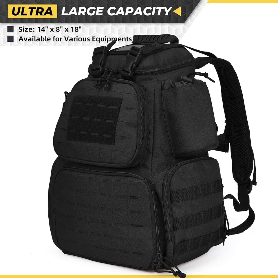 Tactical Pistol Backpack with 3 Cases, Hand Gun Range Bag for Shooting ...