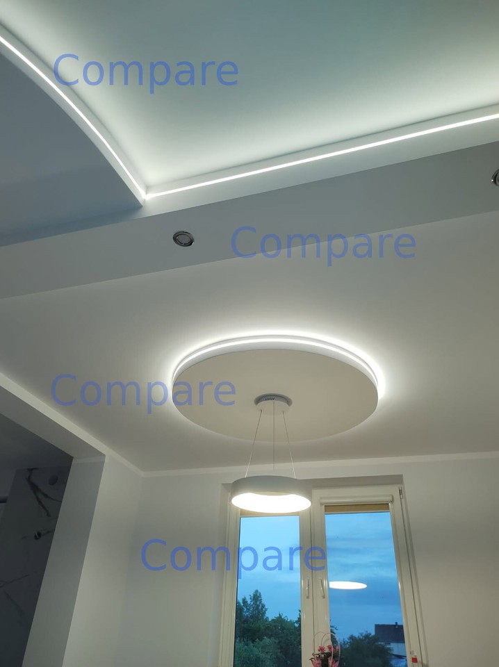 2M LED Profil mit Abdeckung Unterputz Leiste Rigips Gips Karton ...
