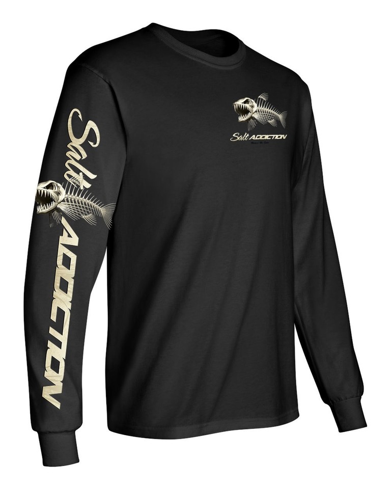 Salt Addiction Bonefish Flats Fishing Long Sleeve T Shirt Cotton Fish ...