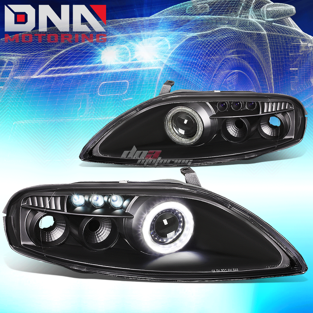 FOR 1992-2000 LEXUS Z30 SC300 SC400 LED DRL HALO RING PROJECTOR ...