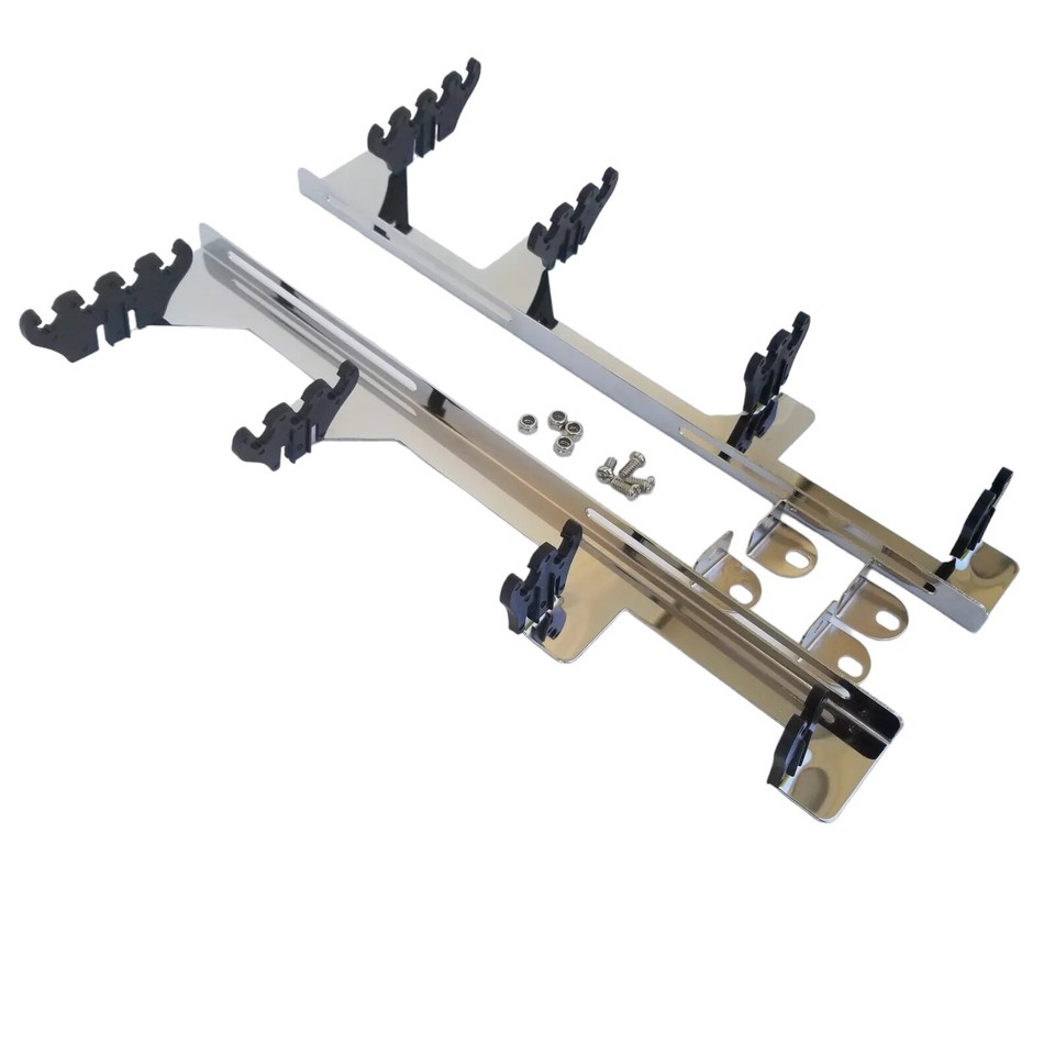 Universal Chrome Linear Spark Plug Wire Loom Separators Black Chevy ...