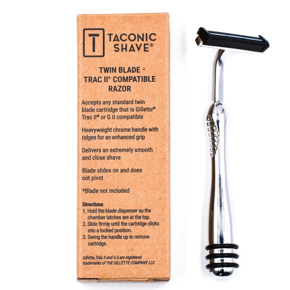 Taconic All Metal Trac 2 / Trac II Compatible Razor & 10 Twin Blades | eBay