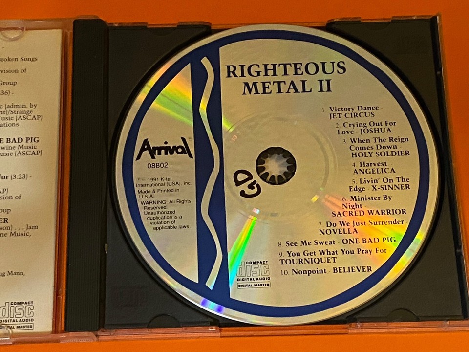 Righteous Metal 2- CD- 1991 -comp with Believer, Tourniquet Christian ...