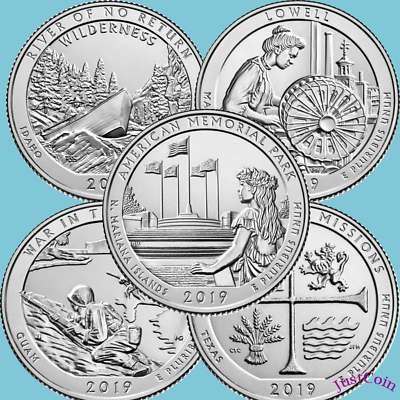 2019 P&D COMPLETE NATIONAL PARKS QUARTERS UNCIRCULATED (10 QUARTERS ...