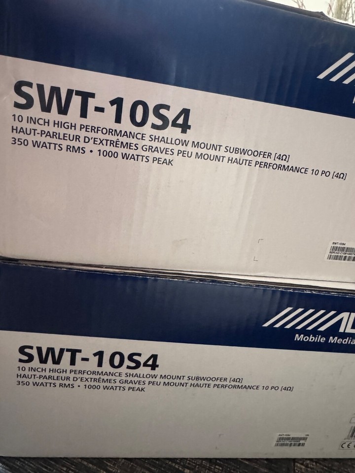 2 Alpine SWT-10S4 Car Subwoofer 350 rms strong audio bass | eBay