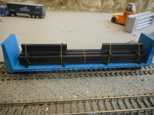 N Scale Load for 61' 8" Bulkhead Flat Car I beams | eBay
