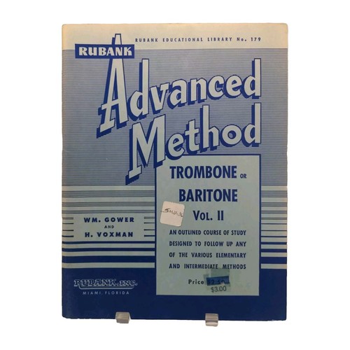 Rubanks Advanced Method Trombone Baritone Sheet Music Song Book Self ...