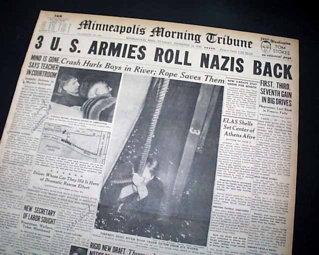 PRE Battle of the Bulge Generals Hodges & George S. Patton 1944 WWII ...