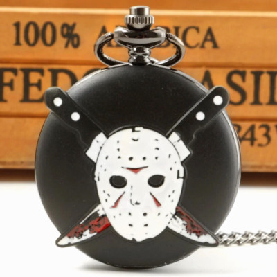 Friday The 13th Jason Voorhees Mask Horror Pocket Watch with velvet ...