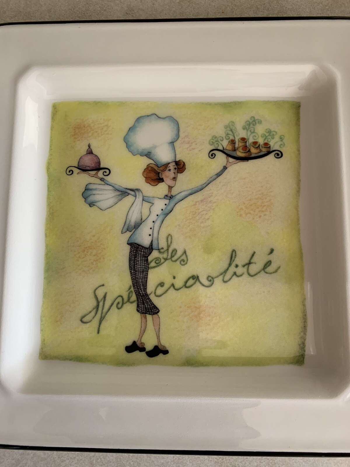 Brunelli Made in Italy Set of 2 Square Plates 7.5" Whimsical Female ...