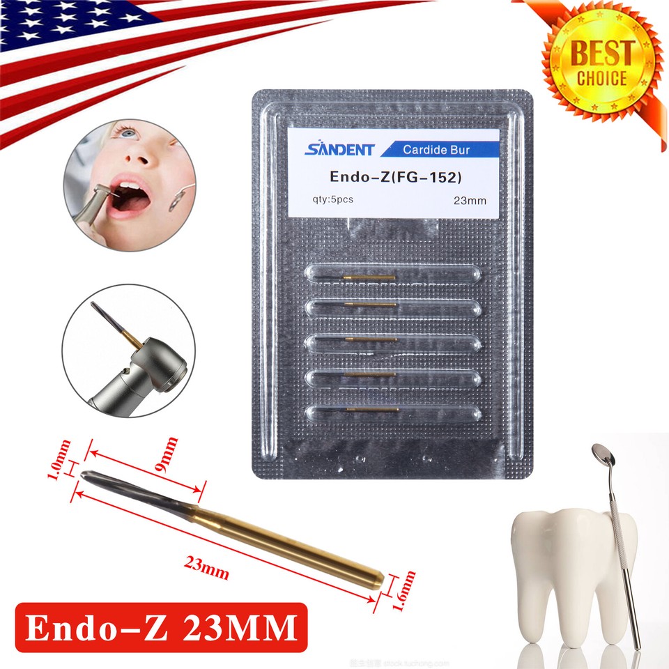 5X Dental Endodontic ENDO-Z Tungsten Carbide Burs FG Round Bur High ...