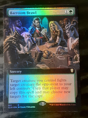 Barroom Brawl Extended Art FOIL, Commander B for BG ,LP, MTG ,FREE ...