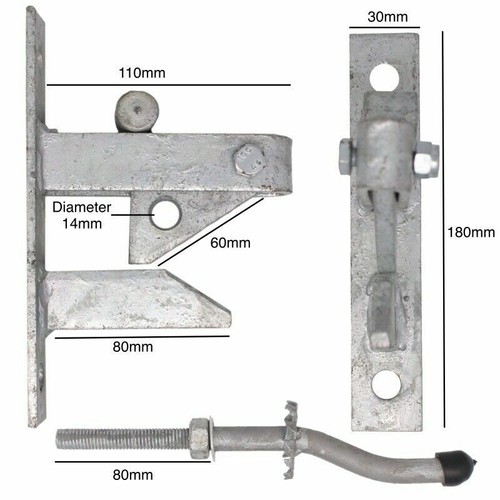 Field Gate Latch Catch Farm Lock Paddock Heavy Duty Farm Equine ...