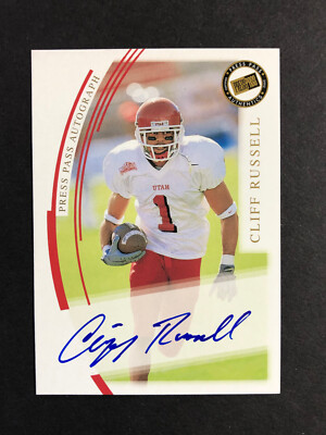 Cliff Russell Redskins Signed 2002 Press Pass Football Card Auto ...