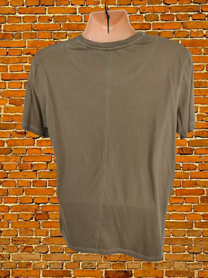 MENS TED BAKER SIZE 4 MEDIUM M BROWN EMBROIDERED LOGO CASUAL CREW T ...