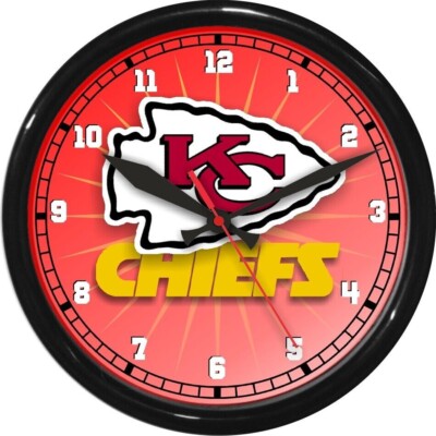 12.25" Kansas City Chiefs NFL Wall Clock Football Rec Room Man Cave ...