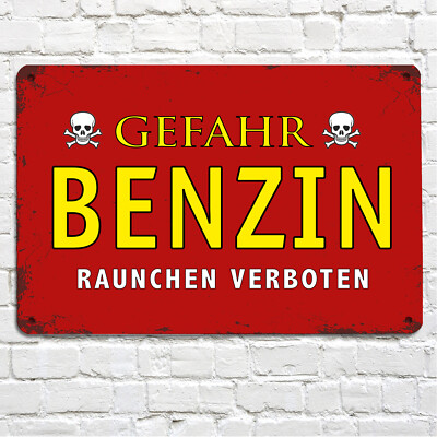 World War 2 German Metal Road Sign Warning Gasoline Reproduction A4 ...