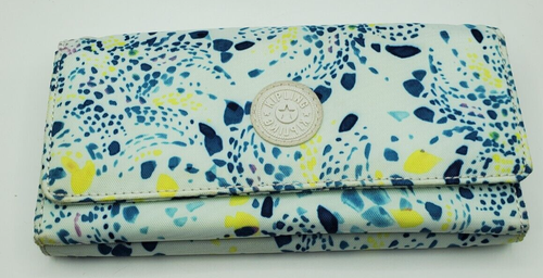 Kipling Women's Large Printed Fashion Wristlet Wallet Blue Yellow ...