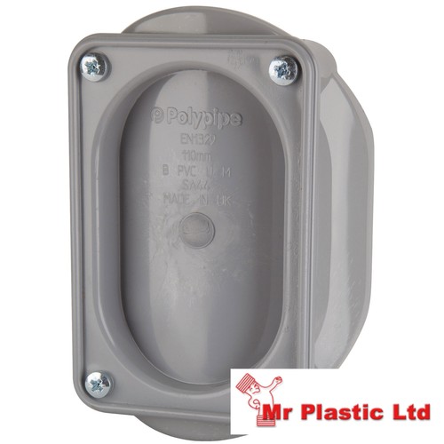 Polypipe 110mm Ring Seal, Push Fit Soil and Vent Pipe Fittings in Grey ...