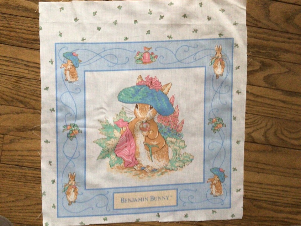 VTG Beatrix Potter Peter Rabbit Frederick Warner Fabric block Panel ...