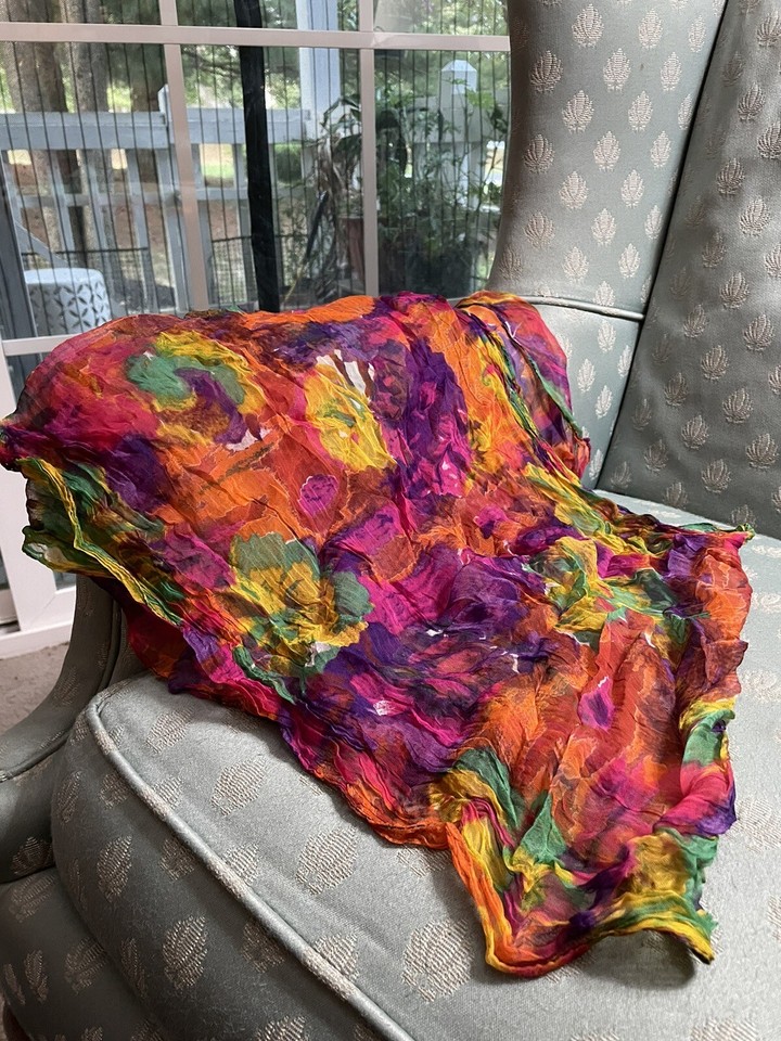 Bright Retro Y2K 20” x 70” Bright Translucent Neck Scarf Rectangular | eBay