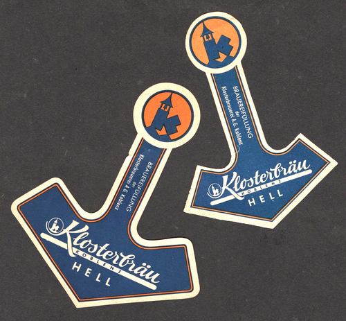 2 diff. Klosterbrau Hell beer label, Koblenz, Germany, 1950s-60s? | eBay