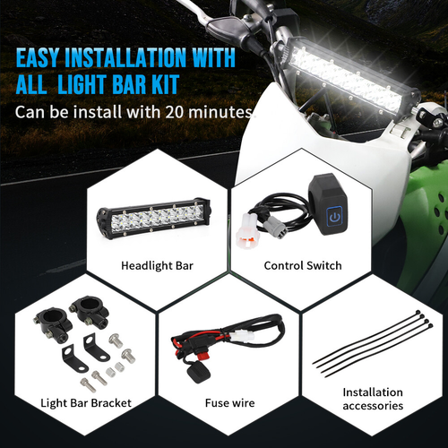 LED Headlight Light Bar Kit For Kawasaki KLX110 KLX140 KLX140L 2008 ...